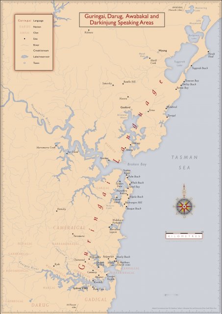 Guringai, Darkinjung and Daruk speaking areas | A History of Aboriginal ...