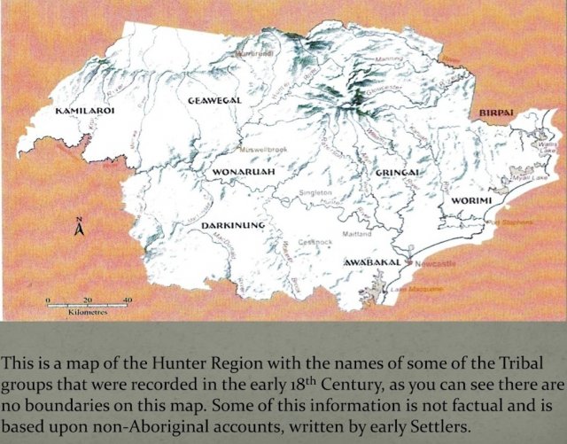 Historic boundaries of the Hunter Valley Aboriginal people. Courtesy ...