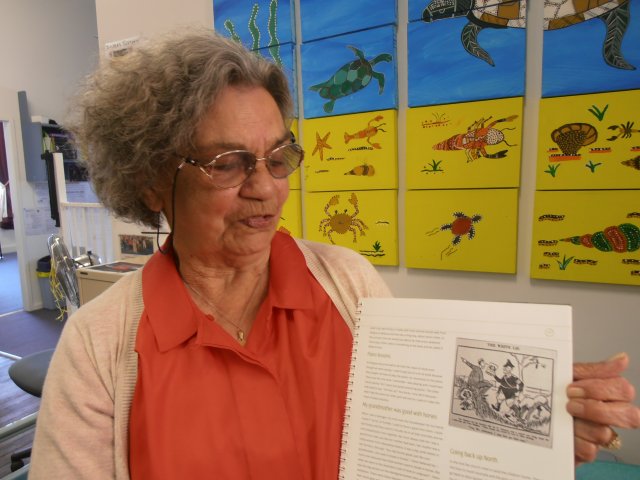 Joyce Dukes (nee Herbert) with copy of 1948 media clip, Umina 2013 | A ...