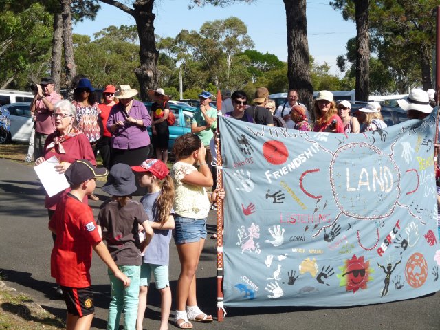 People with banner at the Appin Massacre Memorial, 2013 | A History of ...